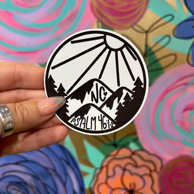 WNC FUNDRAISER 3" STICKER- Original Drawing by Brandy Bell : NC 🖤 + BI ...